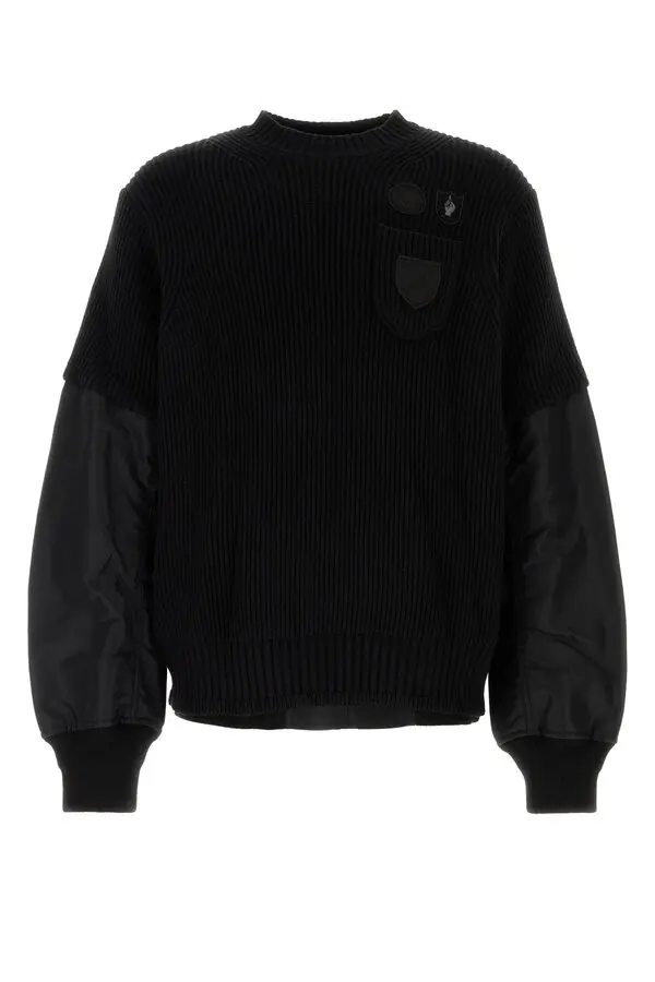 Sacai Gonz" Multi-patch Nylon Twill X Knit Sweater