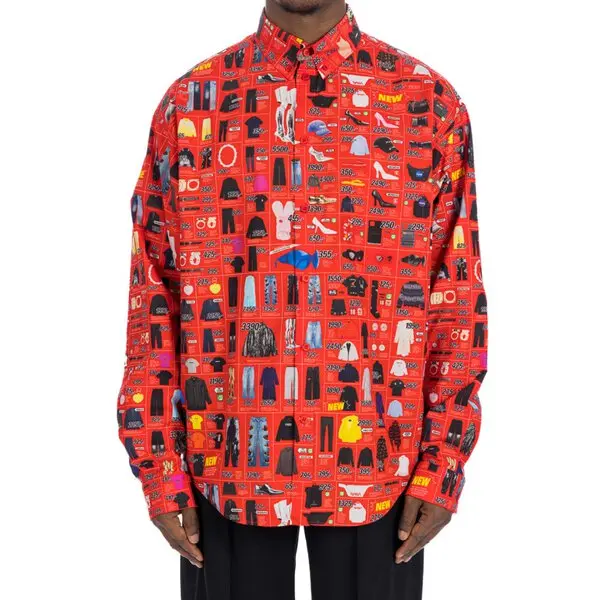 Balenciaga Printed Shirt - Red