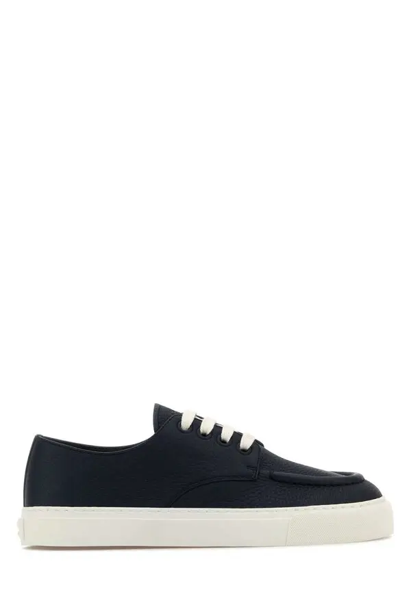 Prada Navy Leather Sneakers - Blue