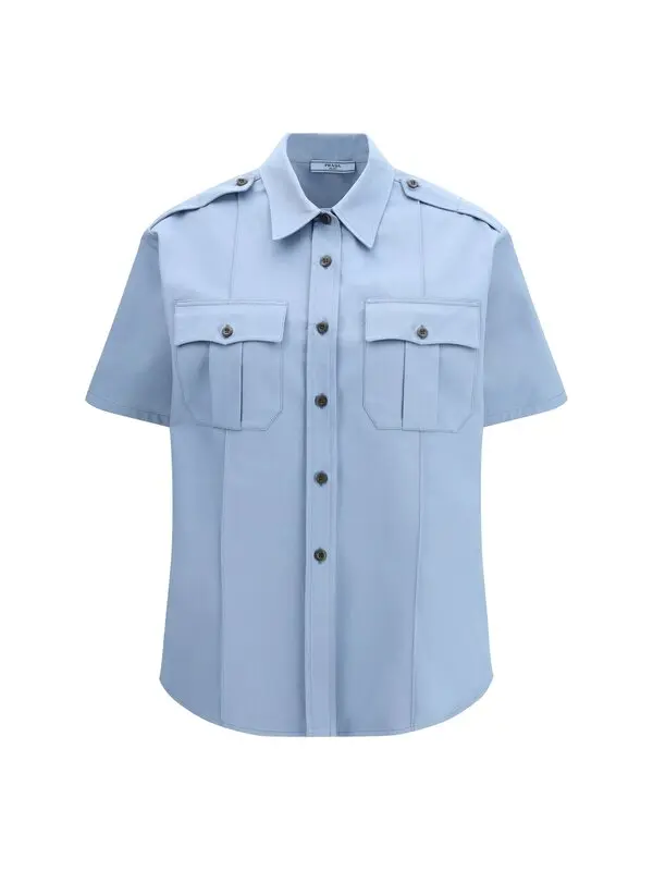 Prada Short-sleeve Cotton Shirt - Blue