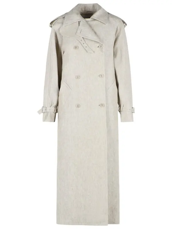 Max Mara Double-breasted Linen Duster - Cream