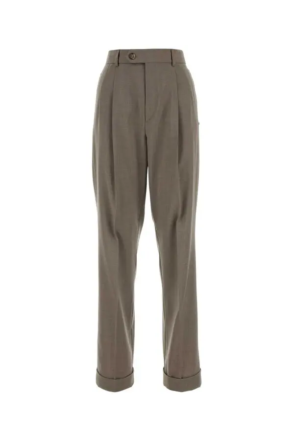 Sportmax Cappuccino Wool Ferito Pants - Brown