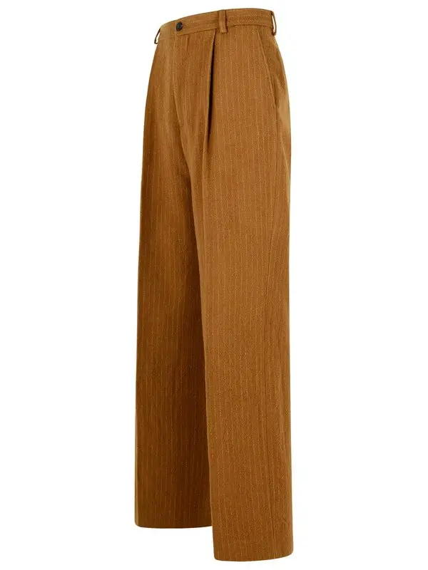Dries Van Noten Penrud Straight Wool Pants - Brown
