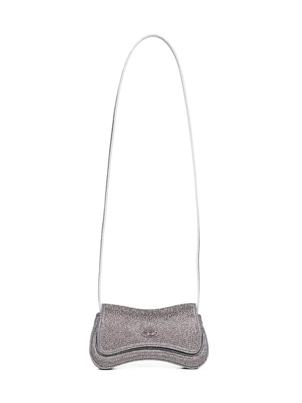DIESEL® Silver Rhinestone Embellished Lurex Crossbody Bag - Multicolor