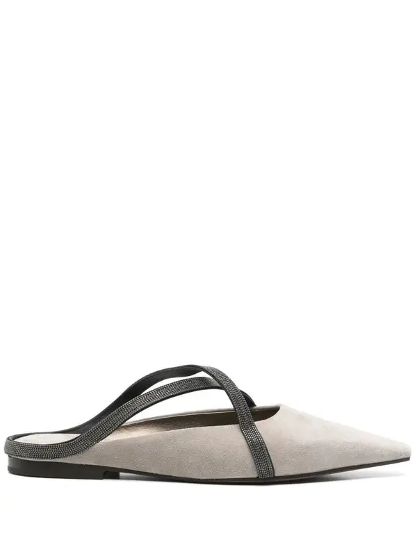 Brunello Cucinelli Flat Square Pointed Ballet Flats