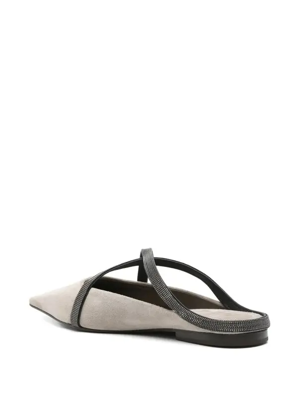 Brunello Cucinelli Flat Square Pointed Ballet Flats