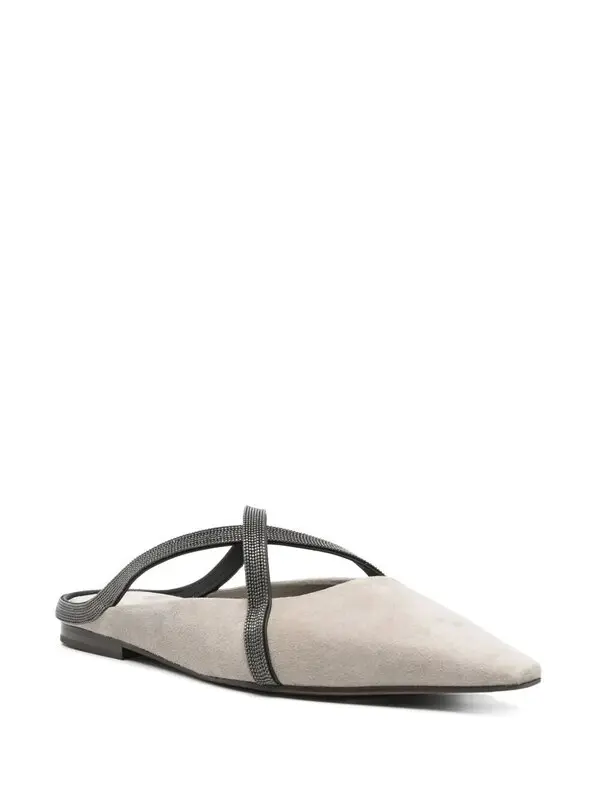 Brunello Cucinelli Flat Square Pointed Ballet Flats