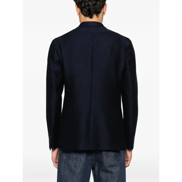 Tagliatore Double-breasted Peak Lapel Blazer - Blue