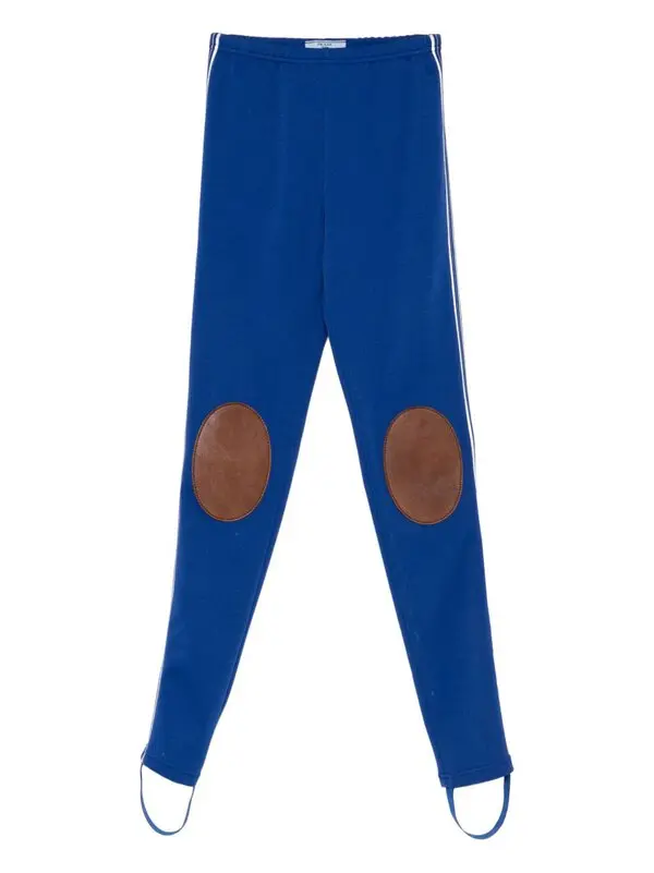 Prada Blue Knee Patches Leggings With Stirrup Detail - Multicolor