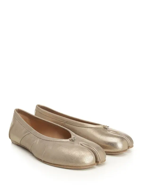 MAISON MARGIELA Metallic Leather Tabi Ballerinas - Gold