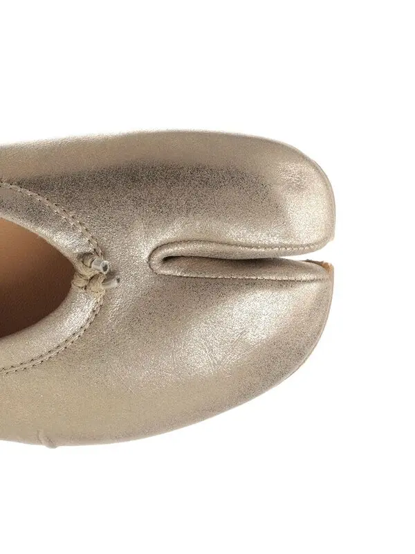 MAISON MARGIELA Metallic Leather Tabi Ballerinas - Gold