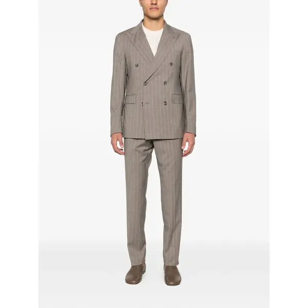 Tagliatore Neutrals Suits Double Breasted Suits - Cream