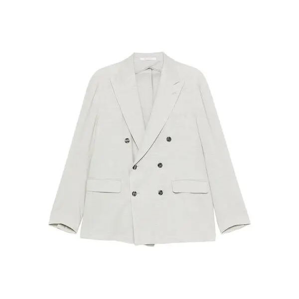 Tagliatore Double-breasted Peak Lapel Blazer - Gray