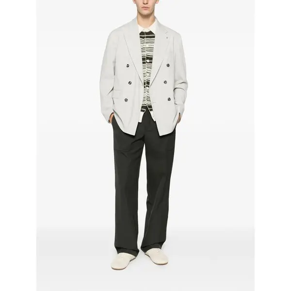 Tagliatore Double-breasted Peak Lapel Blazer - Gray