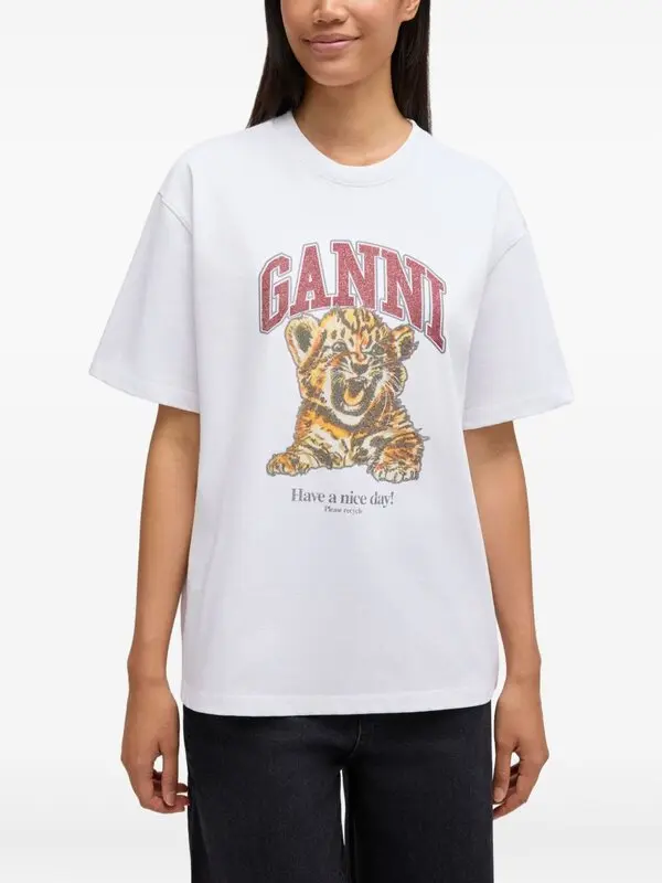 GANNI Baby Tiger Organic Cotton T-shirt - Multicolor