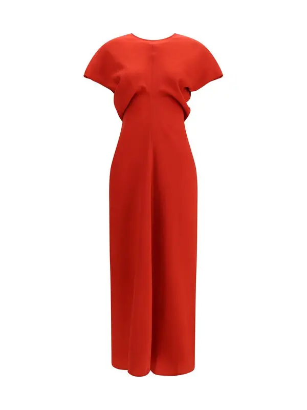 TOTEME Slouch Waist Wool Dress - Red