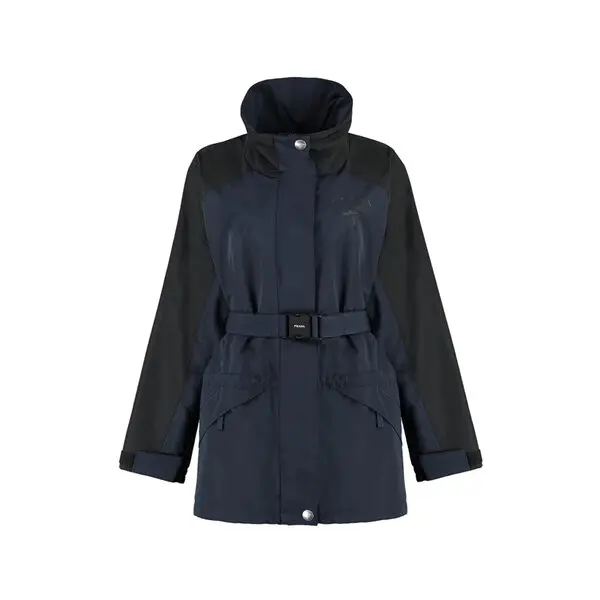 Prada Windbreaker Jacket With Detachable Belt - Blue