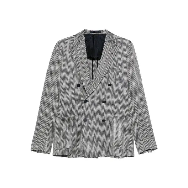 Tagliatore Double-breasted Blazer With Peak Lapels - Blue