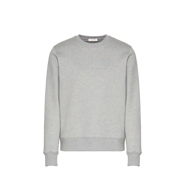 Valentino Garavani Cotton Crewneck Logo Sweatshirt - Gray