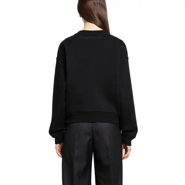 Alexander McQueen Cotton Sweatshirt With Cut-out Detail - Black
