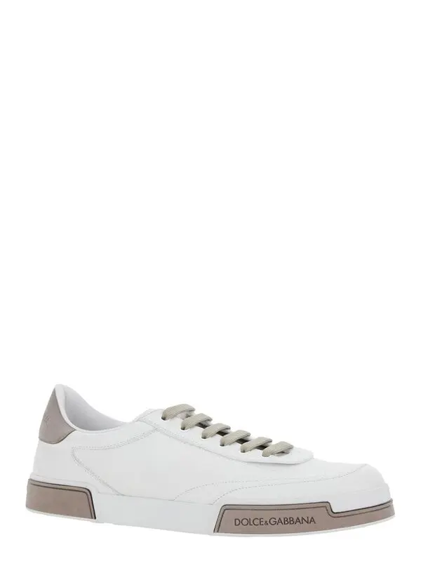 Dolce & Gabbana Portofino Leather Sneakers With Logo Detail