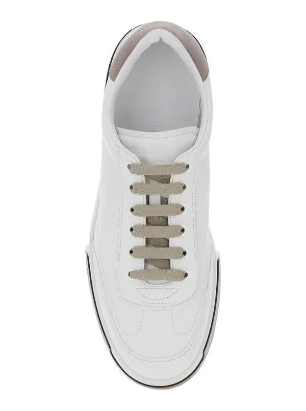 Dolce & Gabbana Portofino Leather Sneakers With Logo Detail