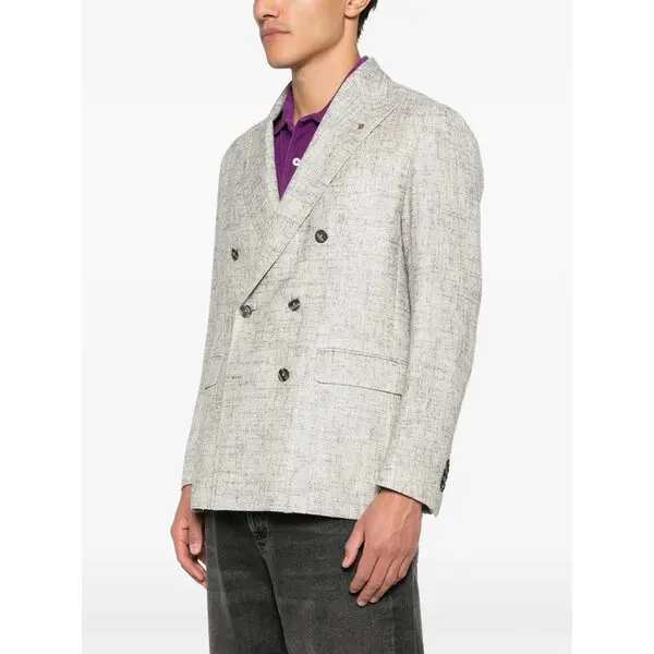 Tagliatore Grey Double-breasted Blazer - Gray