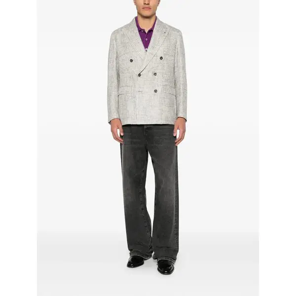 Tagliatore Grey Double-breasted Blazer - Gray