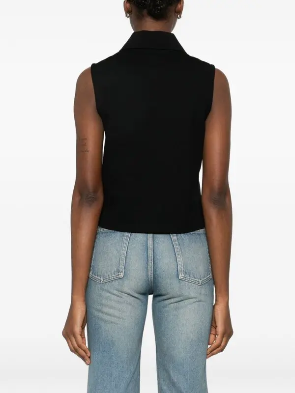 Saint Laurent Sleeveless Cotton Polo Shirt - Multicolor
