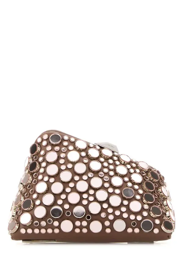 Attico Embellished Leather Midnight Clutch - Pink
