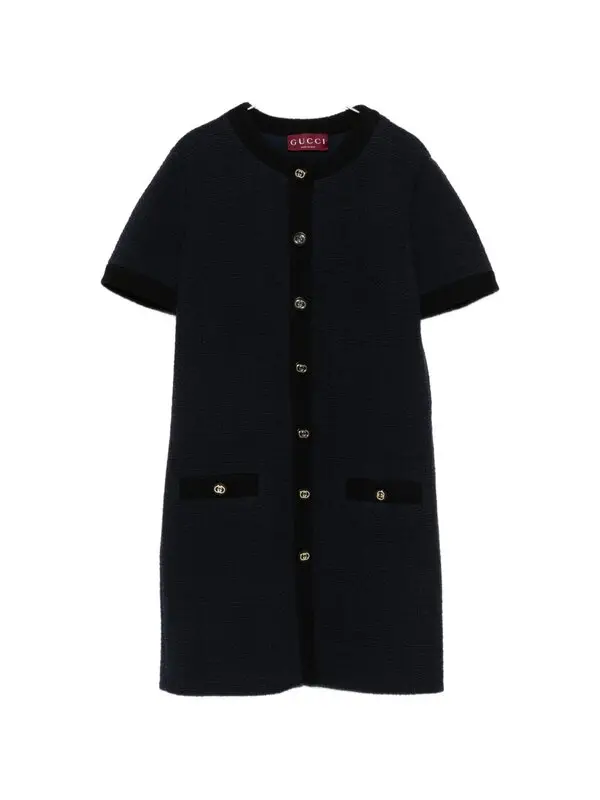Gucci Wool Tweed Dress With Button Fastening - Multicolor