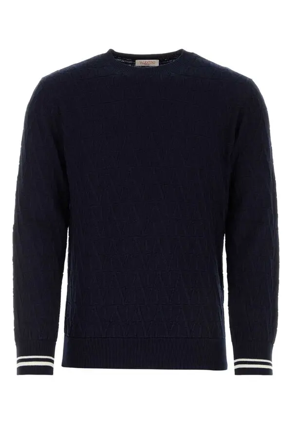 Valentino Garavani Dark Cotton Sweater - Blue