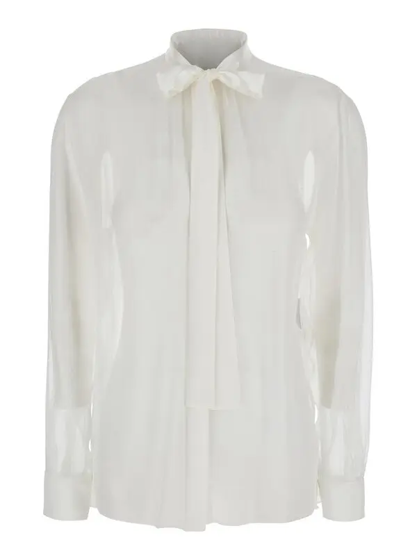 Dolce & Gabbana Silk Pussy-bow Blouse - Multicolor