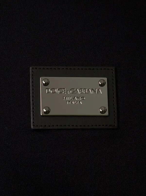 Dolce & Gabbana T-shirt With Logo Tag Detail On The Front In Cotton