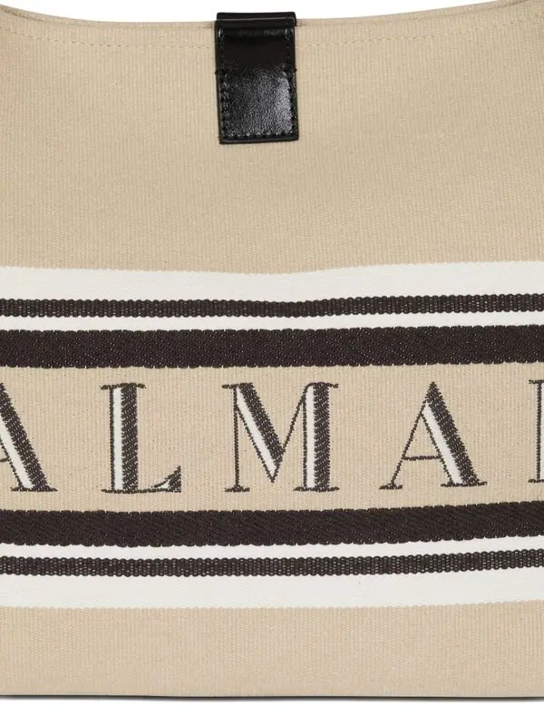 Balmain Canvas And Leather Medium Tote - Multicolor