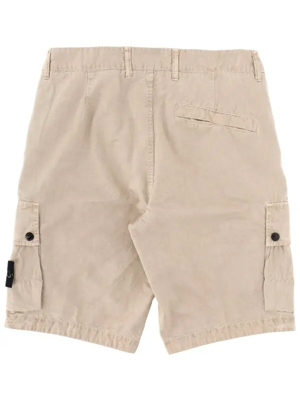 Stone Island Cargo Shorts With Logo Patch