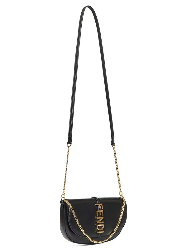 Fendi Black Leather Wallet On Chain - Multicolor