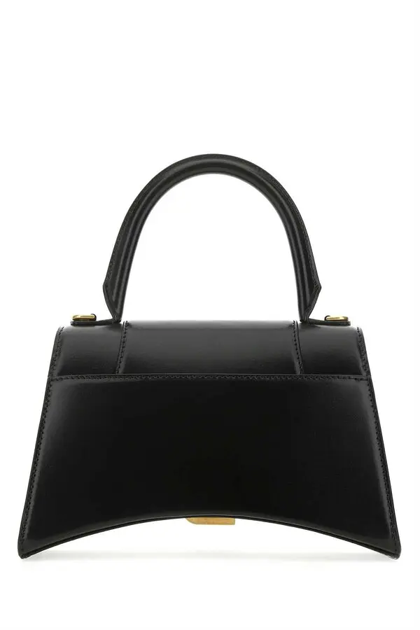 Balenciaga Small Hourglass Handbag In Leather - Black