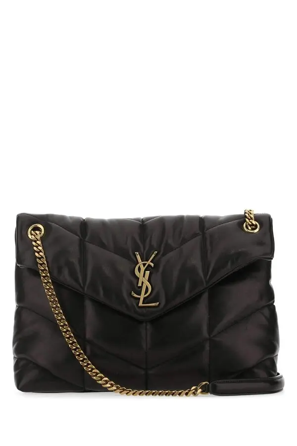 Saint Laurent Nappa Leather Medium Loulou Shoulder Bag - Black