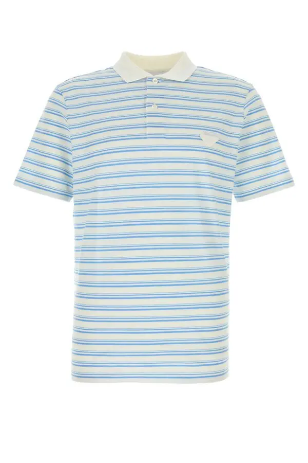 Prada Embroidered Piquet Polo Shirt