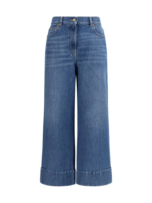 Valentino Garavani Logo Detail Jeans - Blue