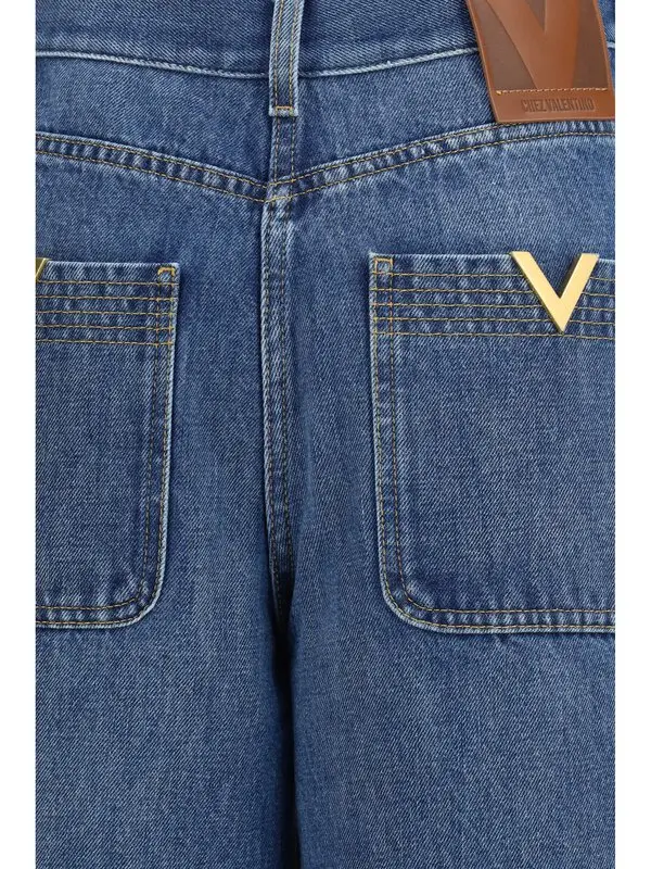 Valentino Garavani Logo Detail Jeans - Blue