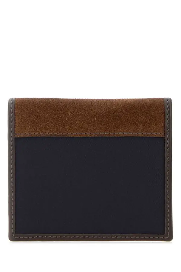 Prada Two-tone Fabric And Suede Wallet