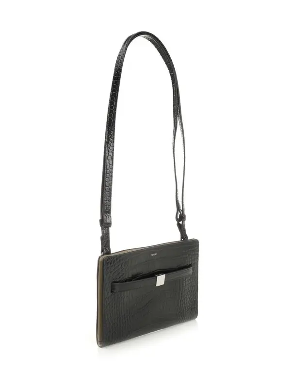 TOTEME Crocodile Effect Leather Shoulder Bag