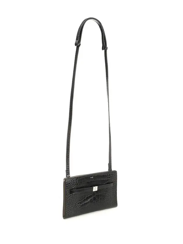 TOTEME Crocodile Effect Leather Shoulder Bag