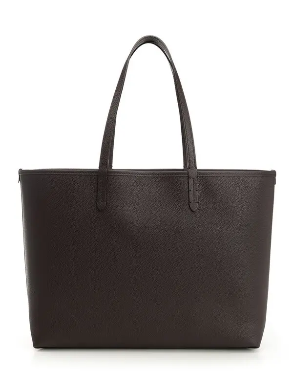 Burberry Reversible Grained Calfskin Tote Bag With Knight Stamp - Cream