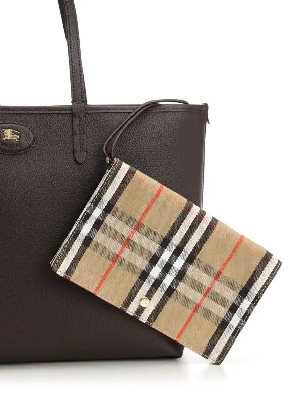 Burberry Reversible Grained Calfskin Tote Bag With Knight Stamp - Cream