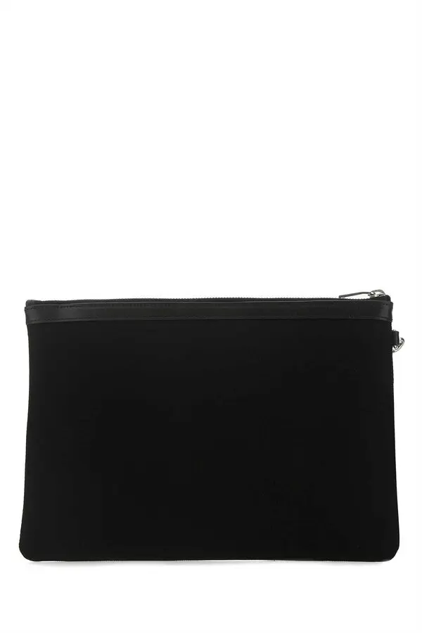 Saint Laurent Canvas Rive Gauche Clutch - Black