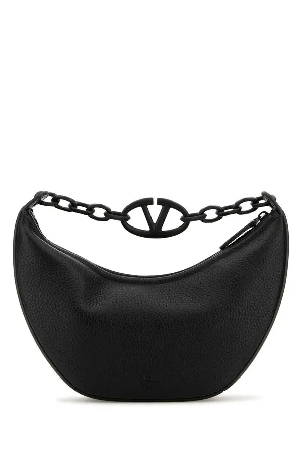 Valentino Garavani Small Hobo Vlogo Moon Bag - Black