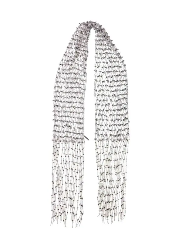 Dries Van Noten Beaded Scarf-like Necklace With Fringes - Multicolor